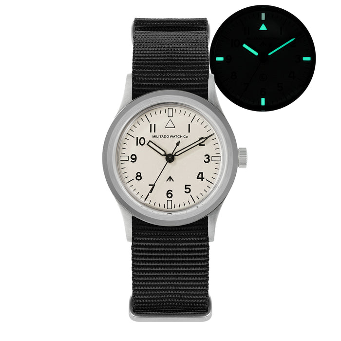 💥Mid-Year Sale💥Militado 36mm Retro Military Watch VH31/VH65 Sweeping H